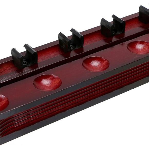 Games | 6 Cues Wooden Billiard Cue Rack 6 Pool Cues Wall Mount Mahogany ...